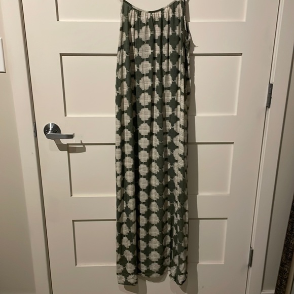 Merona | Dresses | Green And White Maxi Dress | Poshmark